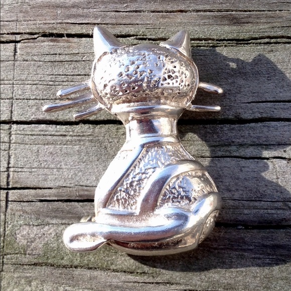 Vintage | Jewelry | Vintage Cat Pin Sterling Silver | Poshmark